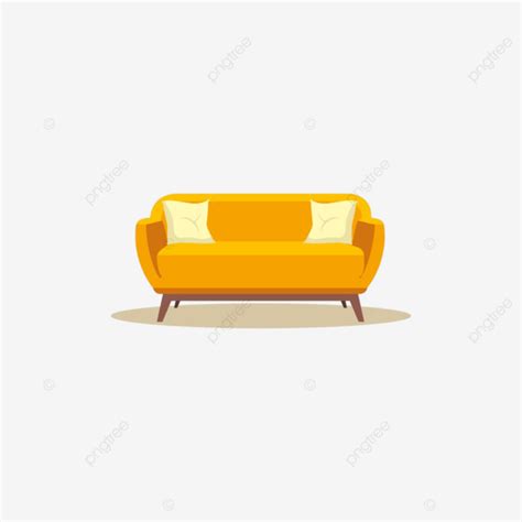 A Yellow Colored Sofa Vector Or Color Illustration Small Four Legs Vector Small Four Legs Png