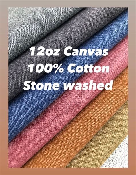 Stonewashed Canvas Medium Weight 100 Cotton Canvas 12oz Canvas E4 Etsy