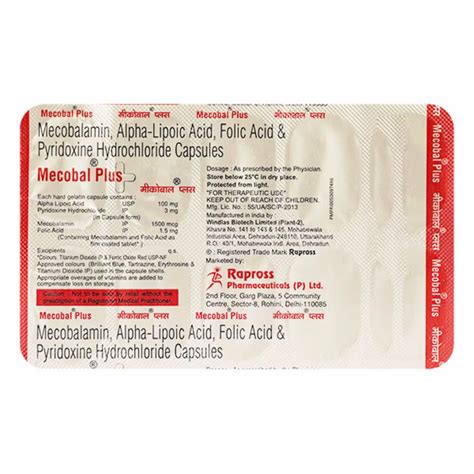 Mecobal Plus Capsules 1500mcg 1010 Tablets At ₹ 440strip In Nagpur