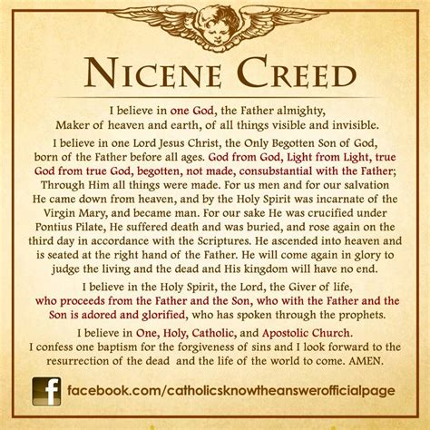 Printable Nicene Creed Printable Templates