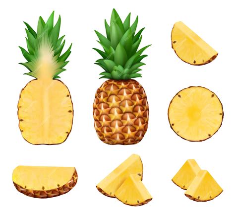 Premium Vector Pineapple Closeup Picture Of Pineapple Healthy Natural Exotic Product Decent