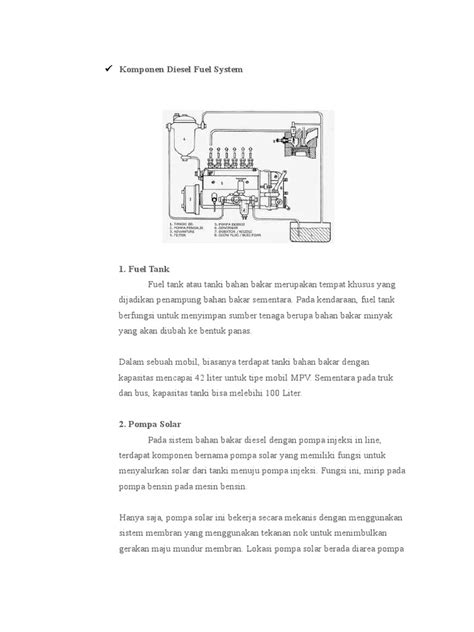 Komponen Diesel Fuel System Pdf