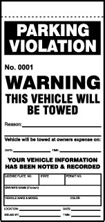Blank Parking Ticket Template