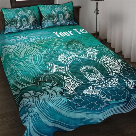 Custom Aboriginal Quilt Bed Set Torres Strait Islands In Wave Nh24