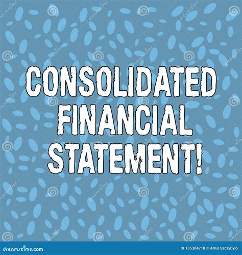 Estado Financiero Consolidado Del Texto De La Escritura Concepto Que