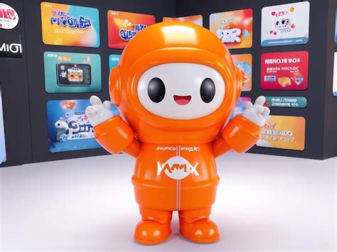 Boneca De Desenho Animado De Astronauta Em 3d Com Traje Laranja E Fones
