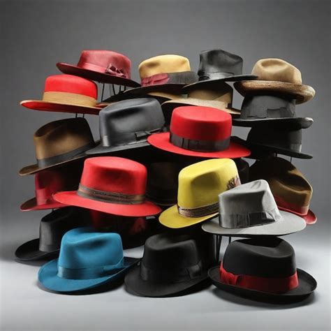 A Collection Of Hats With One That Says The Top Hat Premium Ai
