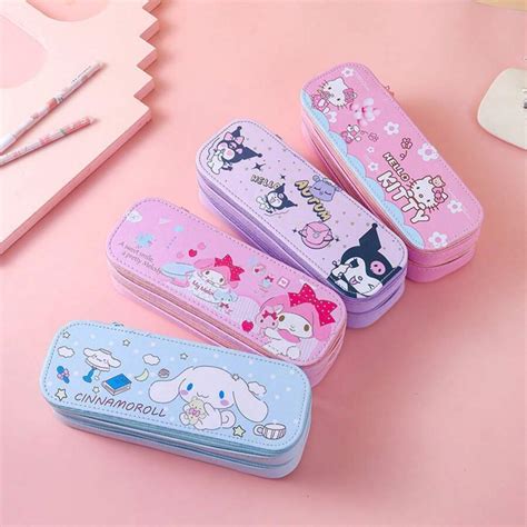 Sanrio Sanrio Double Layer Large Capacity Pencil Case Kuromi Melody