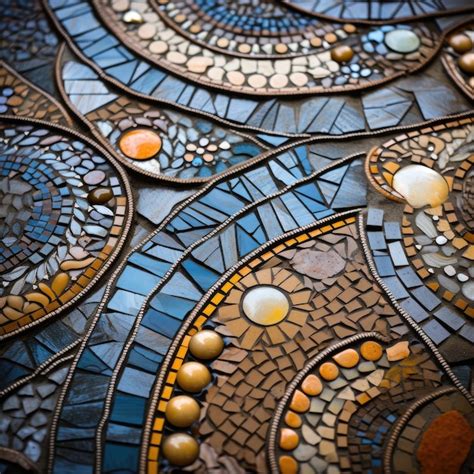 Premium Photo Textured Mosaic Tile With Intricate Designs