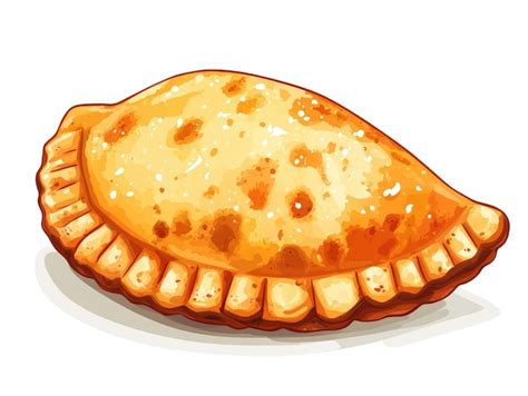 A Golden Brown Flaky Pastry With A Crimped Edge Isolated On A White