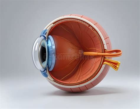 Eye Cross Section Anatomy Model Showing Internal Structure Diagram