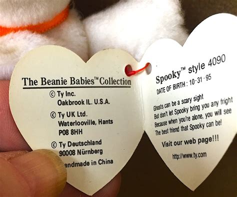 Ty Beanie Babies Spooky The Ghost Canadian Tush Tag Fourth Generation