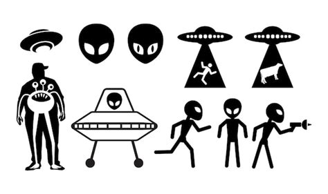 Premium Vector Ufo And Alien Outer Space Image