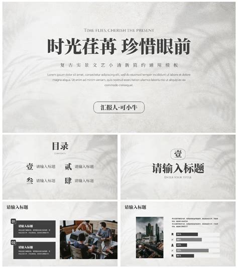 现代极简高级室内设计方案ppt模板完美办公