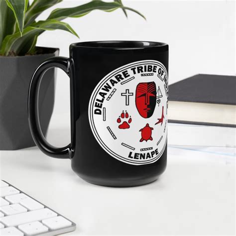 Delaware Lenape Tribe Seal Black Glossy Mug Etsy