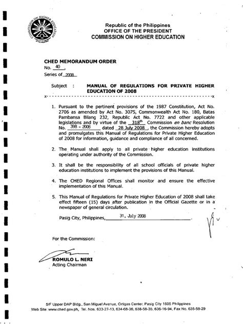 Morphe Ched Memo Order No 40 S2008 Pdf