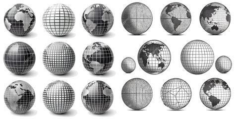 premium vector spherical grid globe shapes illustration globe striped