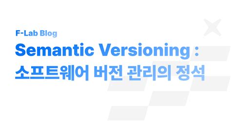 Semantic Versioning 소프트웨어 버전 관리의 정석