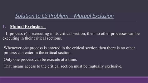 Critical Section Problem In Operating System Pptx