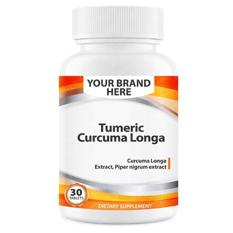 Tumeric Tablets White Label Curcuma Longa 500mg Private Label Supp