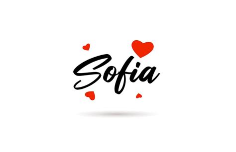 Sofia Handwritten City Typography Text With Love Heart 20876389 Vector