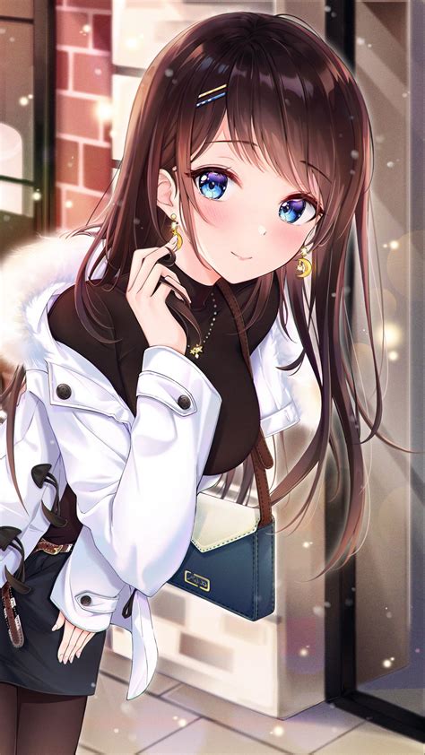 Cartoon Girl Smiling With Brown Hair