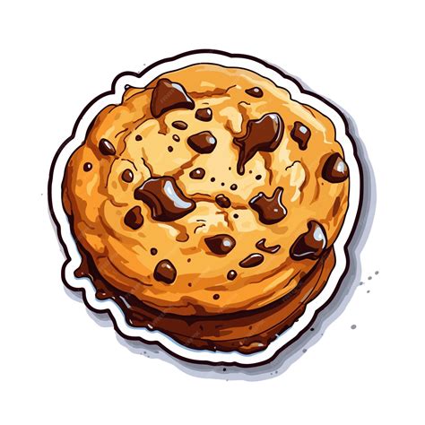 Premium Vector A Artistic Style Chocolate Chip Cookieillustration Vector