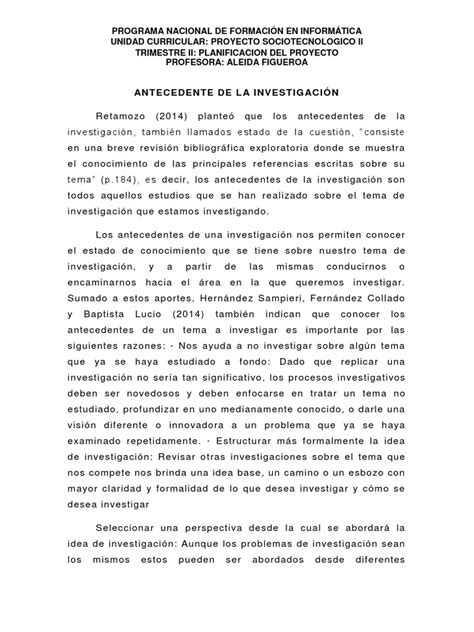 Antecedente De La Investigación Pdf Enseñando Salón De Clases