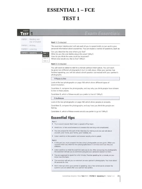 Essential 1 Speaking Pdf