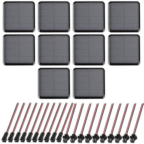 10 Stuks Micro Mini Zonnepaneel Cellen 2v 50x50mm Met Jst Sm2 0