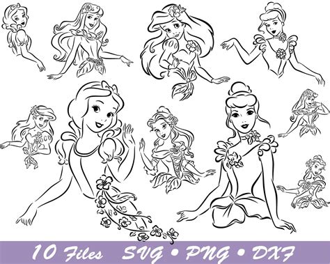 Disney Princess Outline Clipart