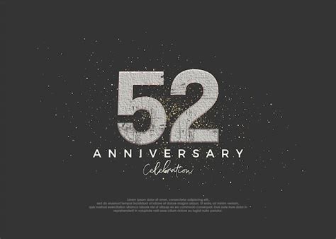 Premium Vector Rustic Number For 52nd Anniversary Celebration Premium