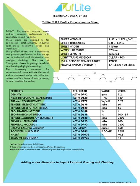 Polycarbonate Data Sheet Pdf Ultimate Tensile Strength Pascal Unit