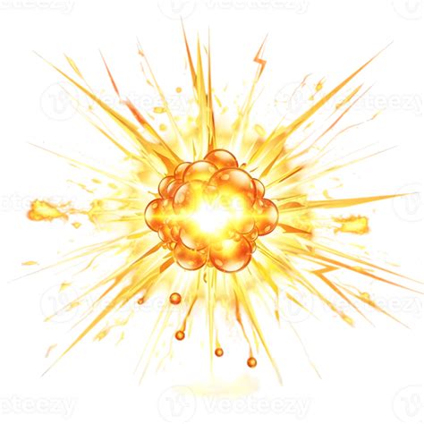 Bright Yellow And Orange Cartoon Explosion A Dynamic Blast Effect With