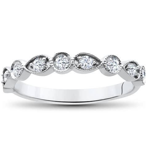Pompeii 13ct Stackable Diamond Wedding Ring 14k White Gold Hii1 I2