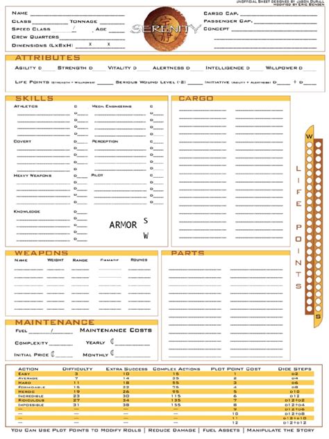 Pdf Serenity Rpg Ship Sheet 2 Editable Dokumen Tips
