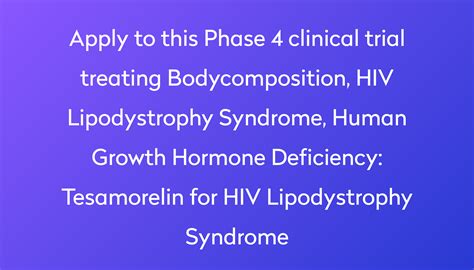 Tesamorelin For Hiv Lipodystrophy Syndrome Clinical Trial 2023 Power