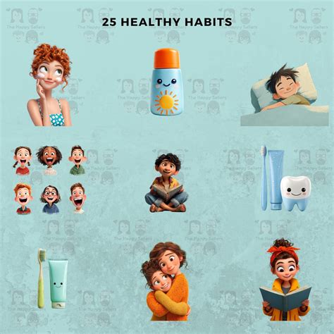 25 Healthy Habits Clipart Pack Instant Download 25 Wellness And Lifestyle