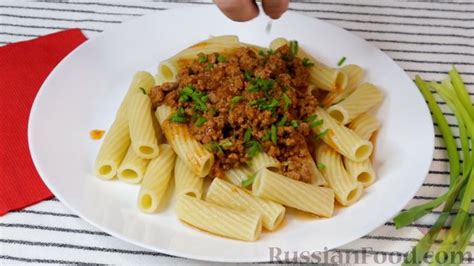 Рецепт Макароны с мясной подливой из фарша на