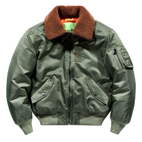 Mens Classic B15 Bomber Flight Fur Collar Jacket