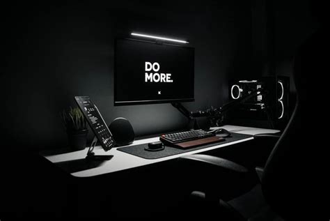 Dark Office Aesthetic Gaming Desk Setup