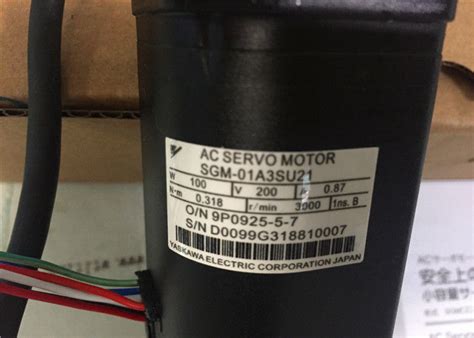Yaskawa Ac Industrial Servo Motor Sgm 01a3su21 100w 200volt 3000rpm