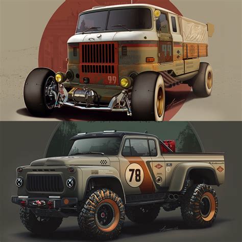 Andrey Tkachenko дизельпанк авто арт Artist смешные