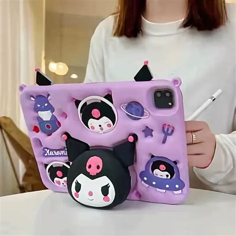 Cute Sanrio Kuromi Purple Soft Silicone Tablet Case For Ipad Temu