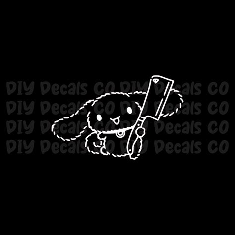 Evil Cinnamoroll Knife Waterproof Decal Sticker Cinnamon Roll Etsy