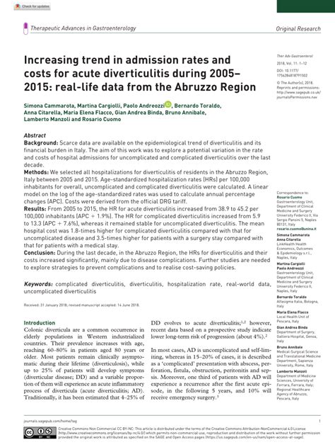 Pdf Increasing Trend In Admission Rates And Costs For Acute