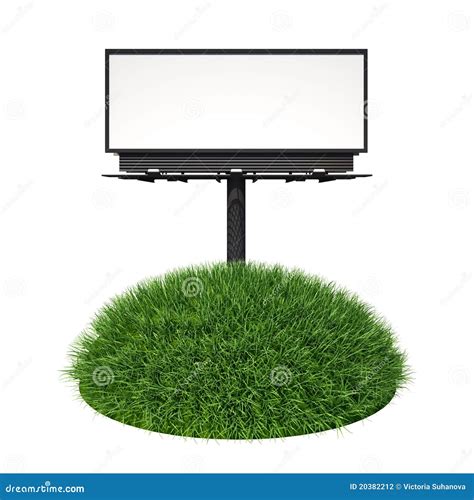 Empty Billboard With Grass Stock Illustration Illustration Of
