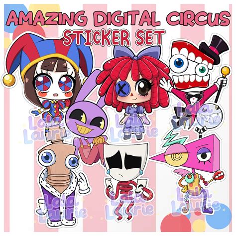 Amazing Digital Circus Sticker Set Etsy