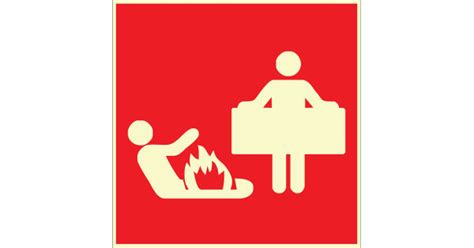 Phosphorescent Fire Blanket Sign Board Signage Sticker