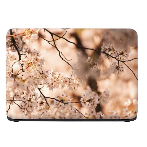 Shop White Floral Brown Shaded Stem Laptop Skin Buy Online Now